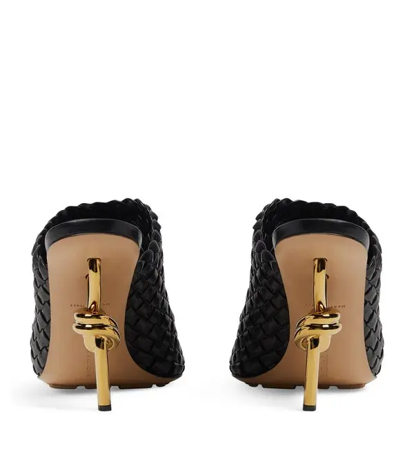 Bottega Veneta Intrecciato Leather Knot Mules 90 - Black