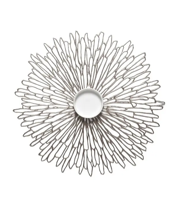 CHILEWICH Bloom Round Placemat - Metallic