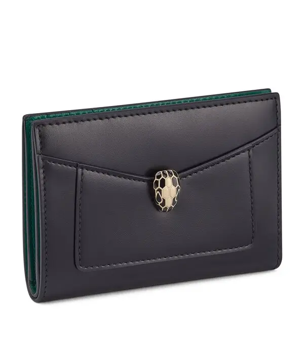 BVLGARI Serpenti Forever Folded Card Holder - Black
