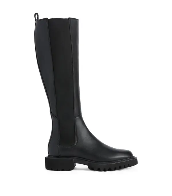 ALLSAINTS Leather Knee-high Chelsea Boots - Black