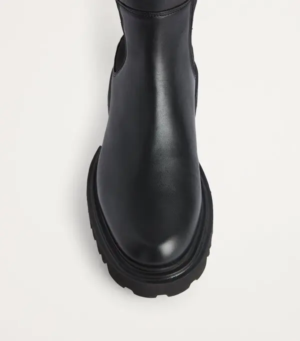 ALLSAINTS Leather Knee-high Chelsea Boots - Black