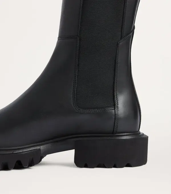ALLSAINTS Leather Knee-high Chelsea Boots - Black