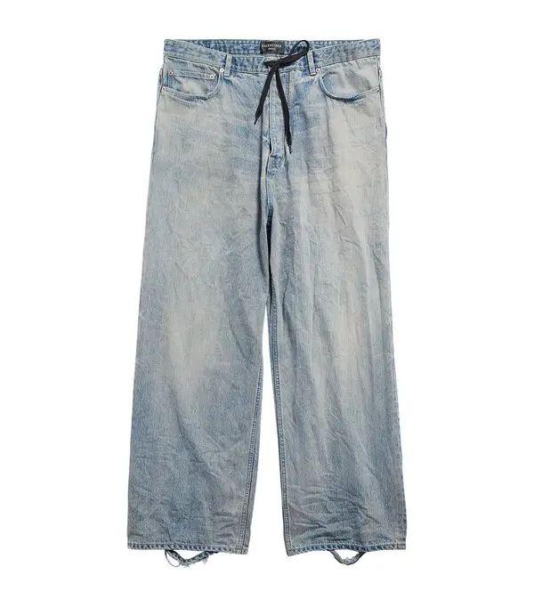 Balenciaga Distressed Wide-leg Jeans