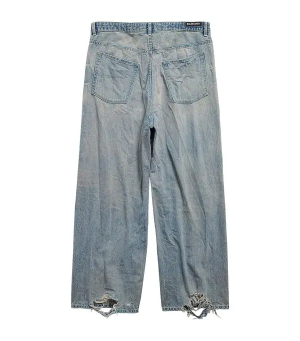 Balenciaga Distressed Wide-leg Jeans