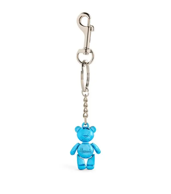 Harrods Jointed Bear Keyring - Blue