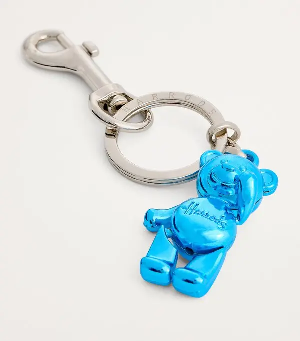 Harrods Jointed Bear Keyring - Blue