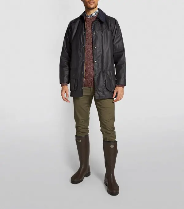 Barbour Waxed Beaufort Jacket - Navy