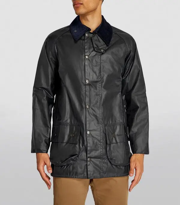 Barbour Waxed Beaufort Jacket - Navy