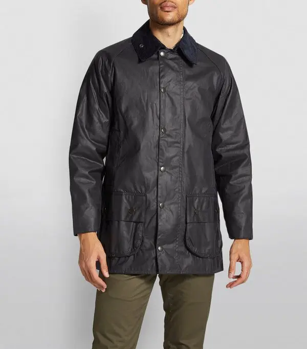 Barbour Waxed Beaufort Jacket - Navy