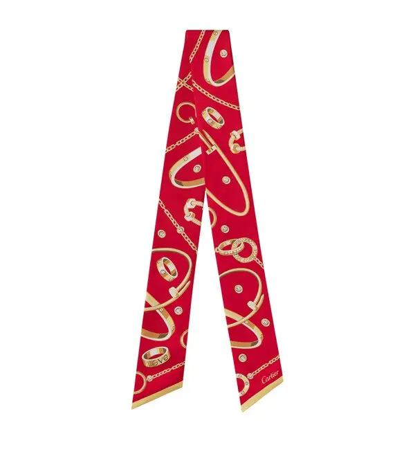 Cartier Silk Precious Mundanity Scarf - Red