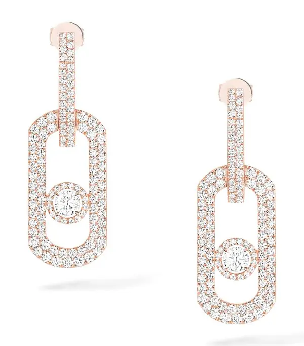 Messika So Move Xl Pavé Diamond Earrings - Rose Gold
