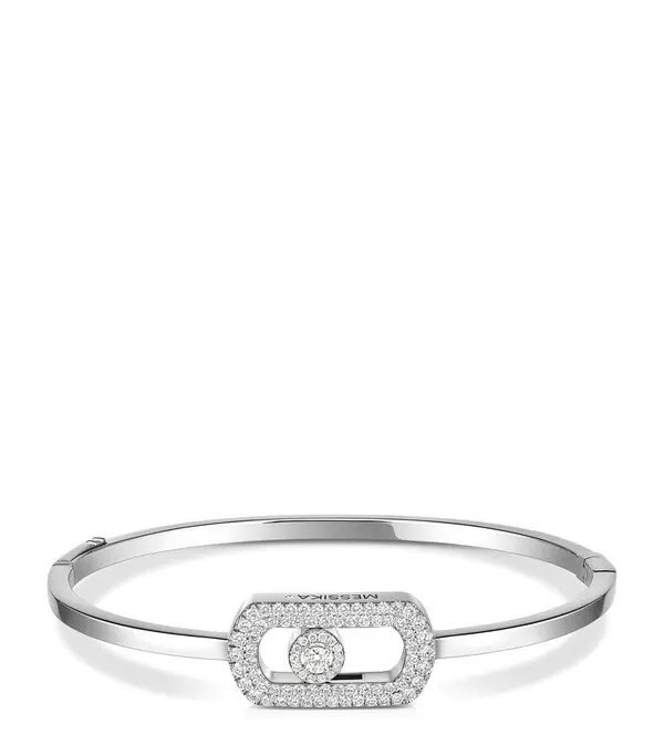 Messika So Move Pavé Bangle - Silver