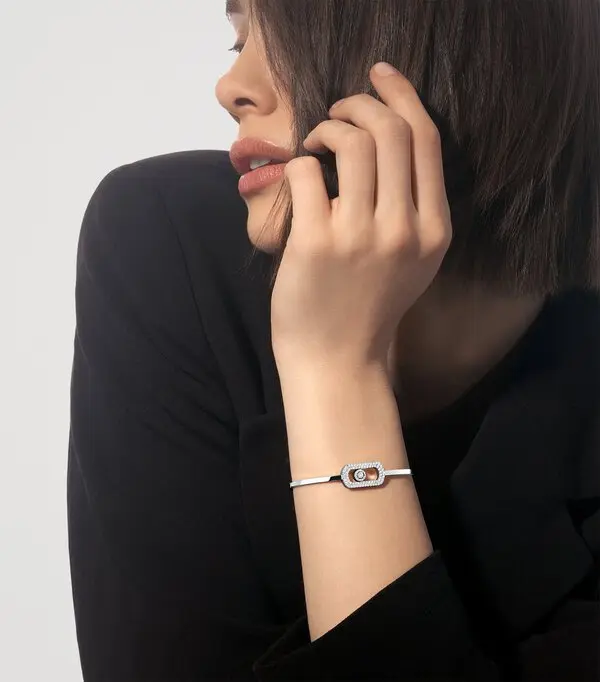 Messika So Move Pavé Bangle - Silver