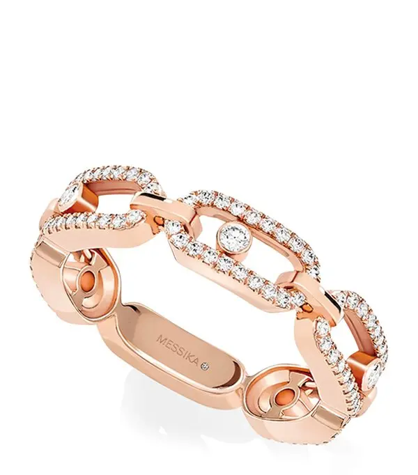 Messika Move Link Pavé Ring - Rose Gold