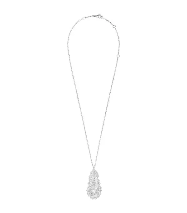 Boucheron Plume De Paon Diamond And Gold Necklace - White