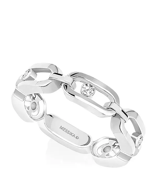 Messika Move Link White Gold And Diamond Ring - Silver