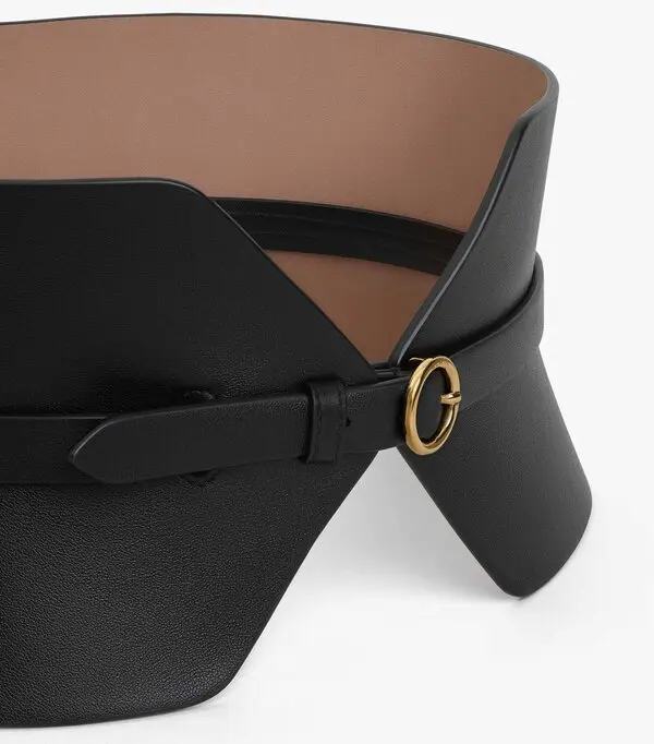 Alaïa Leather Bustier Belt - Black
