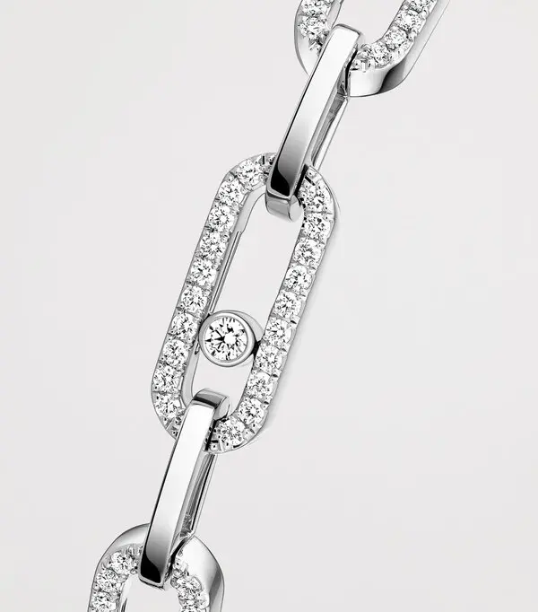 Messika Move Link White Gold And Diamond Bracelet - Silver
