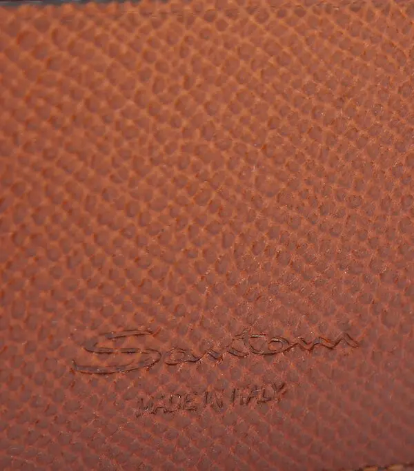 Santoni Leather Card Holder - Brown