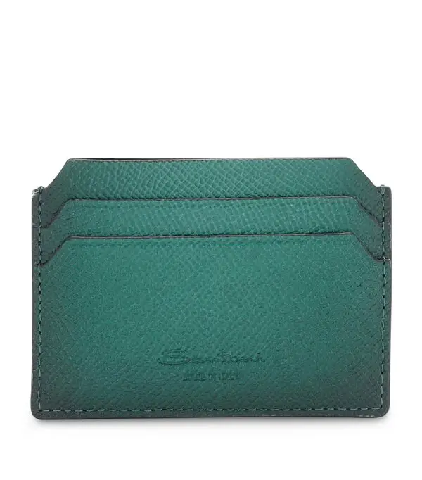 Santoni Leather Card Holder - Green