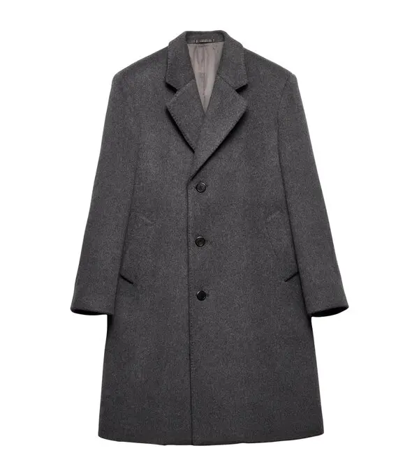 Prada Wool Single-breasted Coat - Grey