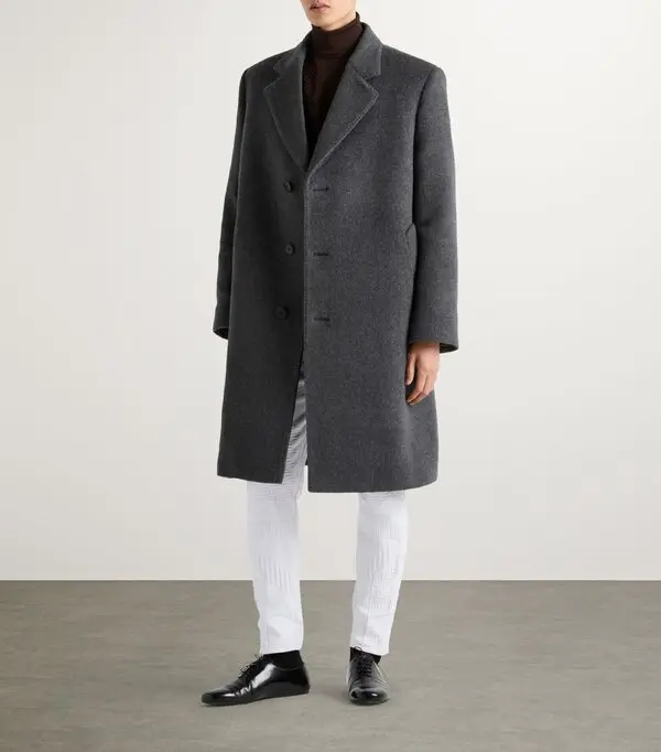 Prada Wool Single-breasted Coat - Grey