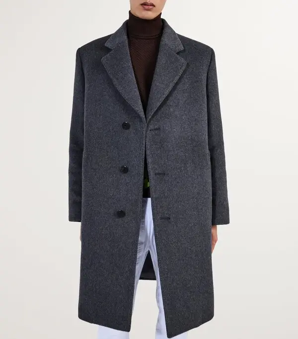 Prada Wool Single-breasted Coat - Grey