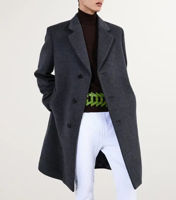 Prada Wool Single-breasted Coat - Grey