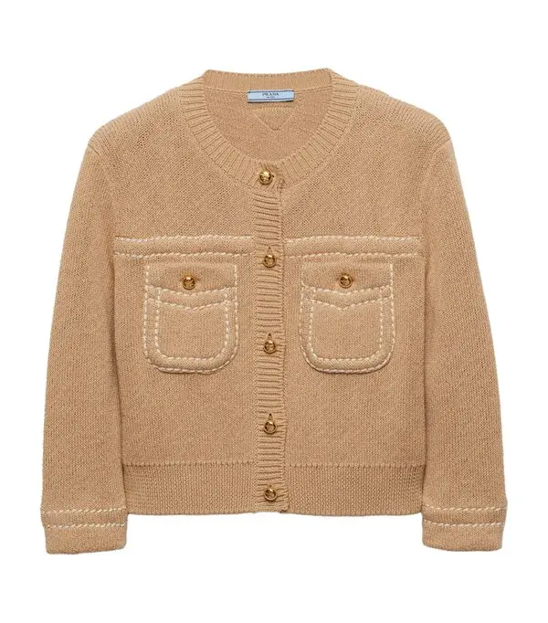 Prada Cotton Cardigan With Contrast Stitching