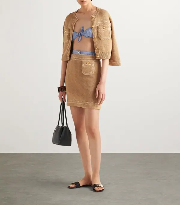 Prada Cotton Cardigan With Contrast Stitching