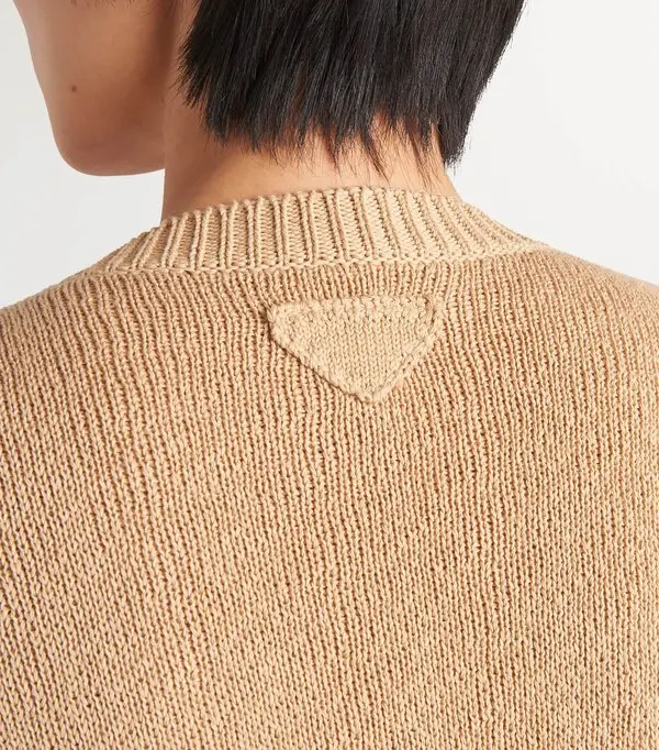 Prada Cotton Cardigan With Contrast Stitching