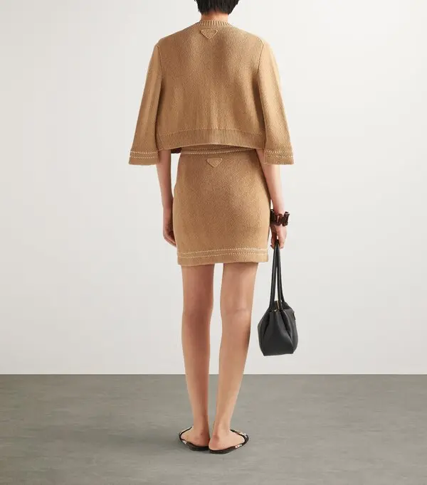 Prada Cotton Cardigan With Contrast Stitching