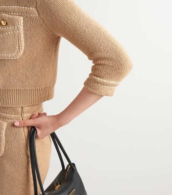 Prada Cotton Cardigan With Contrast Stitching