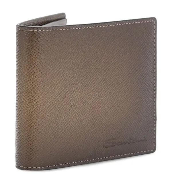 Santoni Leather Ombré Bifold Wallet - Green