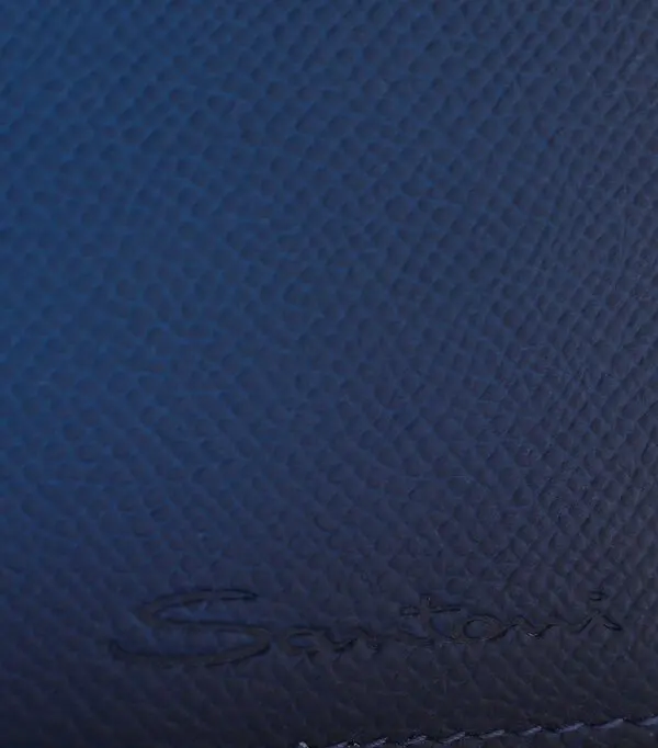 Santoni Leather Ombré Bifold Wallet - Navy