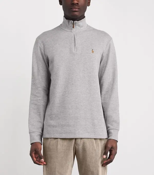 Polo Ralph Lauren Cotton Quarter Zip Sweater - Grey