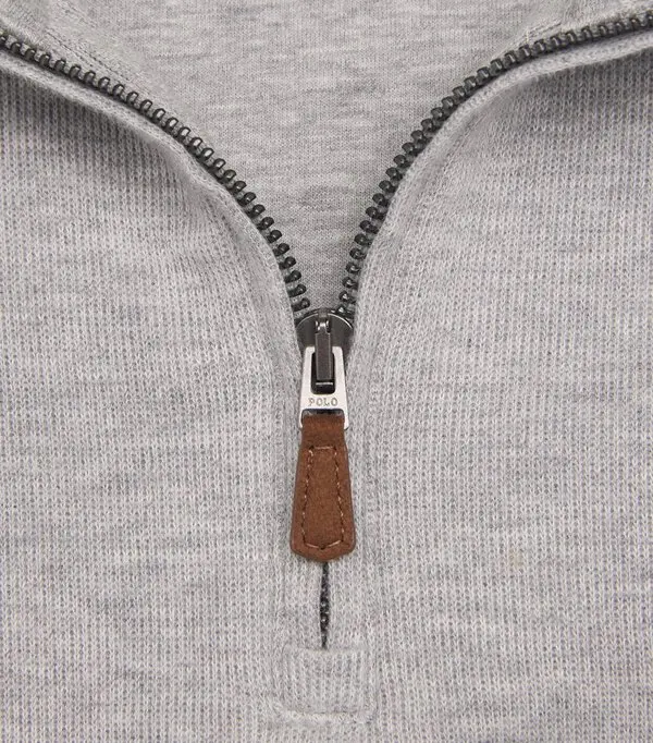 Polo Ralph Lauren Cotton Quarter Zip Sweater - Grey