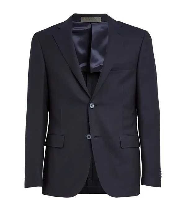 Corneliani Hopsack Wool Blazer - Navy