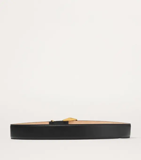 JIMMY CHOO Leather Diamond Clasp Belt