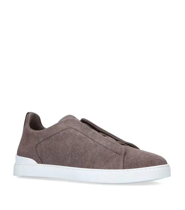 Zegna Canvas Triple Stitch Sneakers