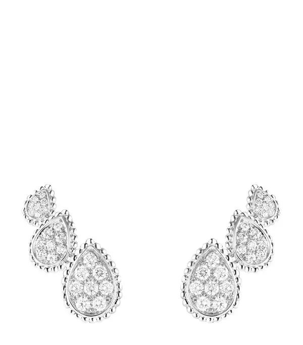 Boucheron Gold Serpent Bohème Diamond Earrings - White
