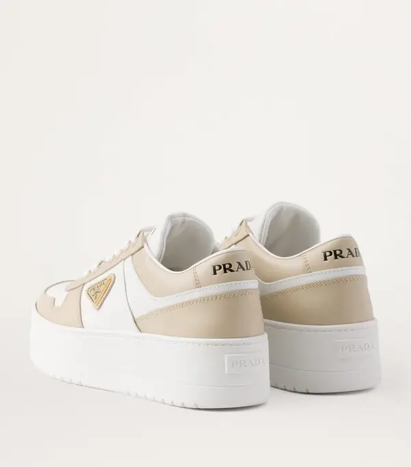 Prada Leather Platform Downtown Sneakers