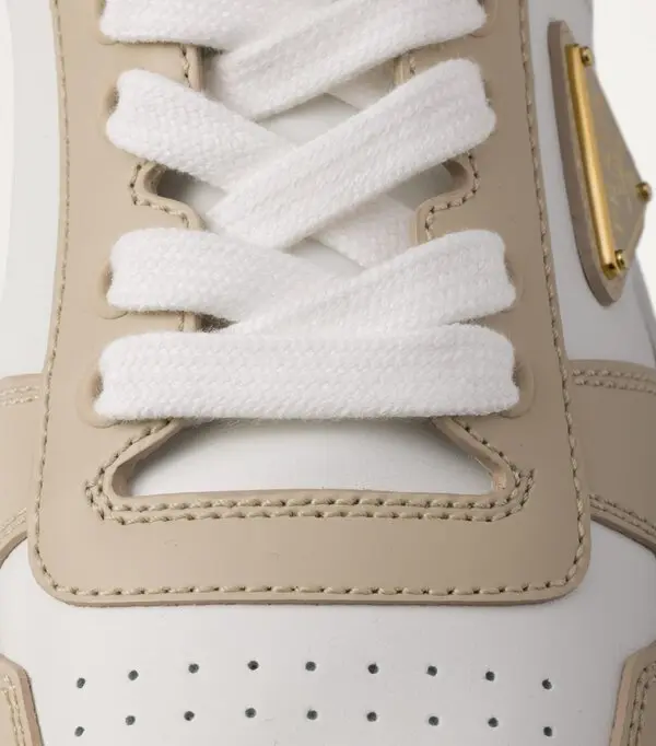 Prada Leather Platform Downtown Sneakers