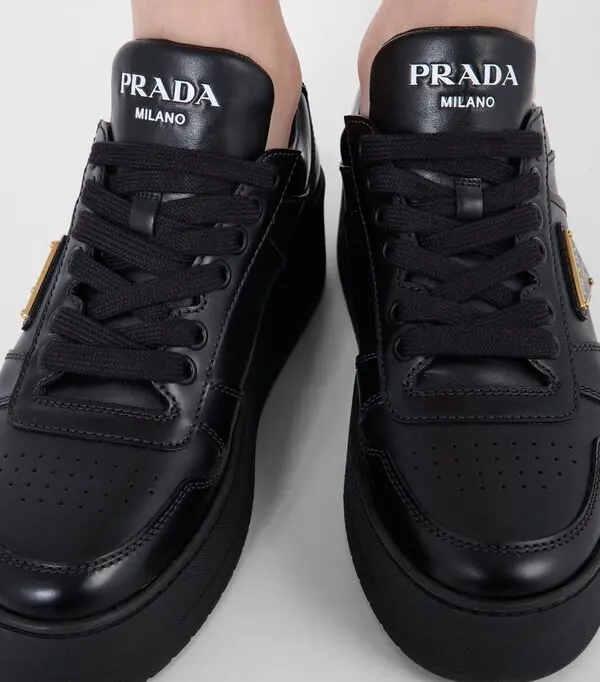 Prada Leather Downtown Bold Sneakers