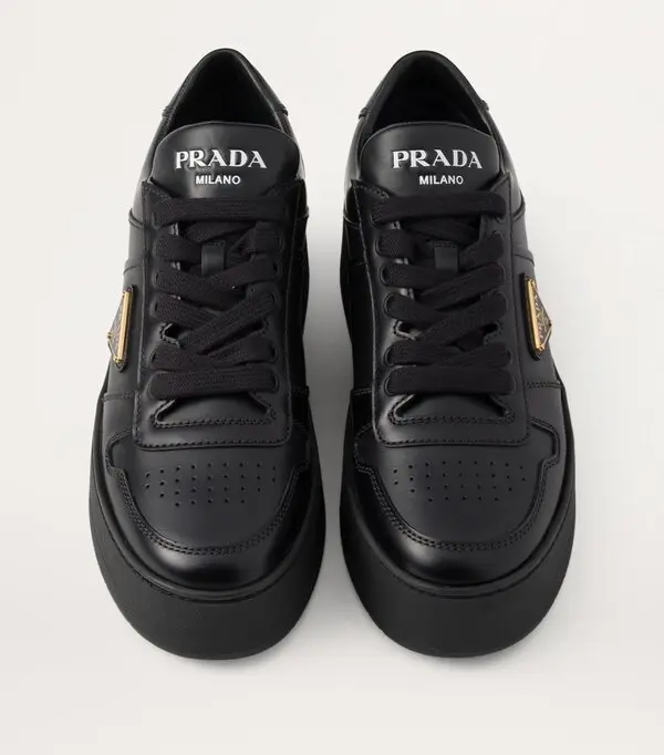 Prada Leather Downtown Bold Sneakers