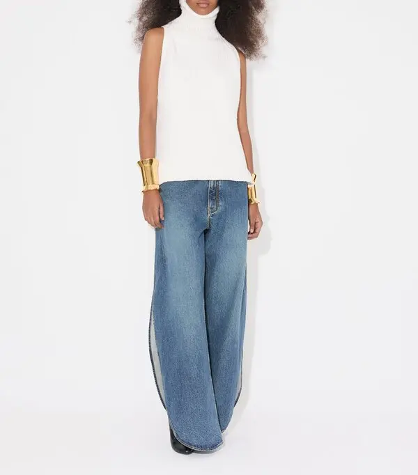 Alaïa Side-split Petal Round Jeans