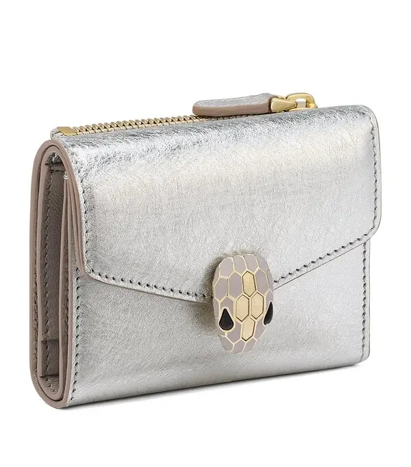 BVLGARI Leather Serpenti Forever Wallet - Silver