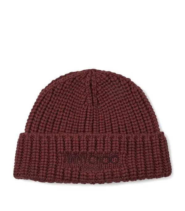 JIMMY CHOO Yuki Virgin Wool Beanie