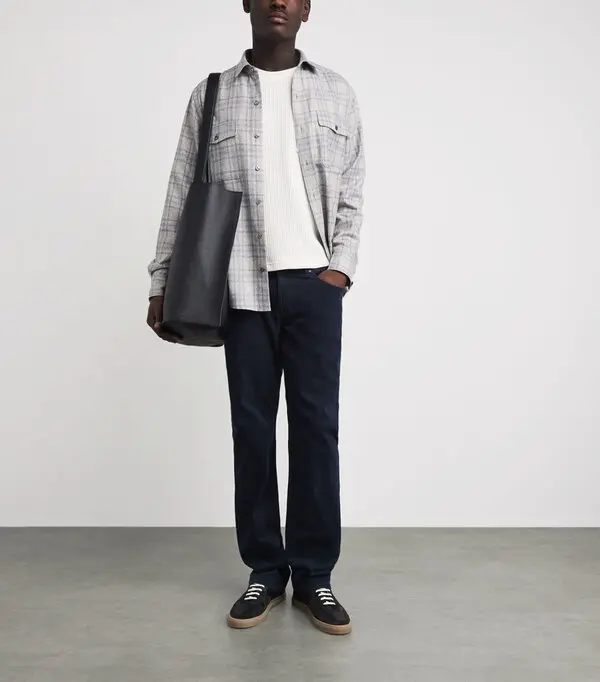 7 For All Mankind Standard Straight Jeans - Navy