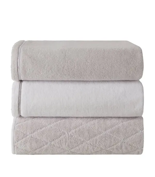 YVES DELORME COUTURE Duetto Brume Guest Towel - Brume/blanc